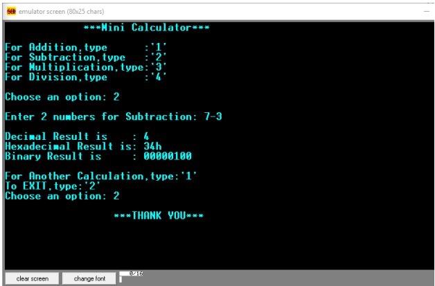 Solved mini calculator /Assembly LanguageProject | Chegg.com