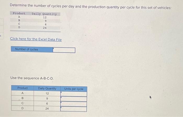 Solved 5. Determine the number of cycles per day and the | Chegg.com