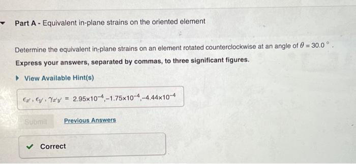 Solved Learning Goal: The state of strain at a point has | Chegg.com
