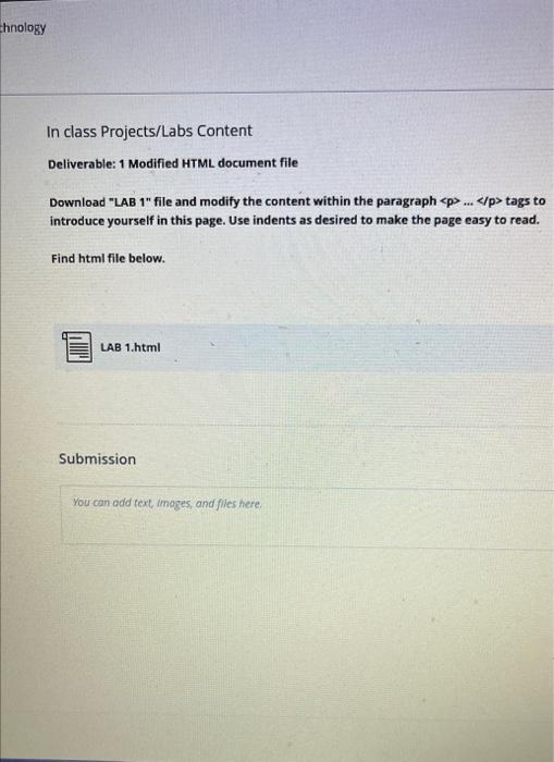 Solved In class Projects/Labs Content Deliverable: 1 | Chegg.com