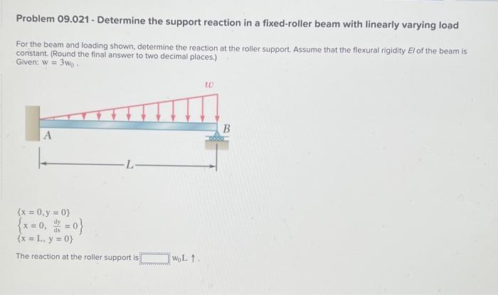 Solved Problem 09.021- Determine the support reaction in a | Chegg.com