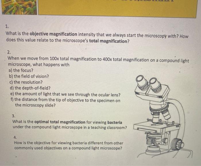 Solved 5. Why is it helpful that the microscope objectives | Chegg.com