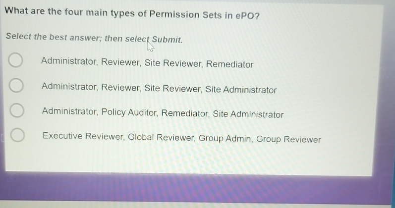 Solved What are the four main types of Permission Sets in | Chegg.com