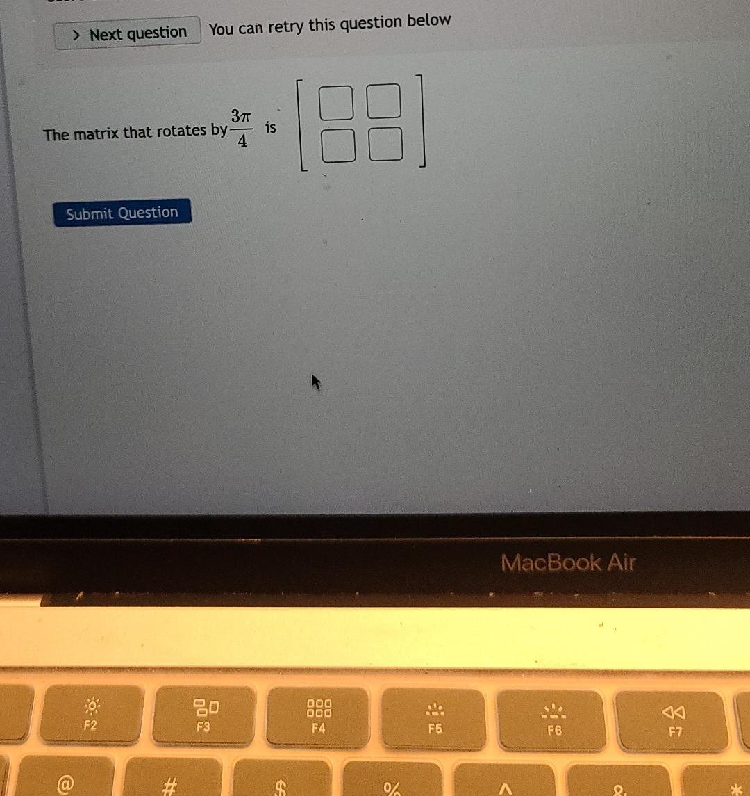 Solved You can retry this question below The matrix that | Chegg.com