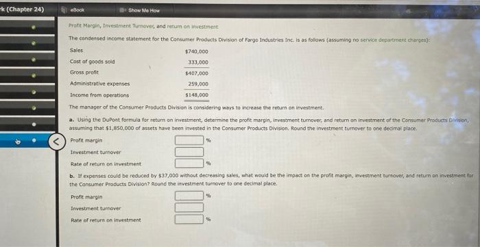 Solved sework (Chapter 24) eBook Determining Missing Items | Chegg.com