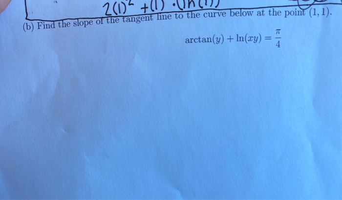 Solved 2002 +1) Uh!) (b) Find the slope of the tangent line | Chegg.com
