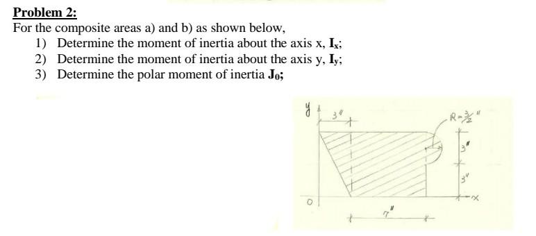 Solved Problem 2: For the composite areas a) and b) as shown | Chegg.com