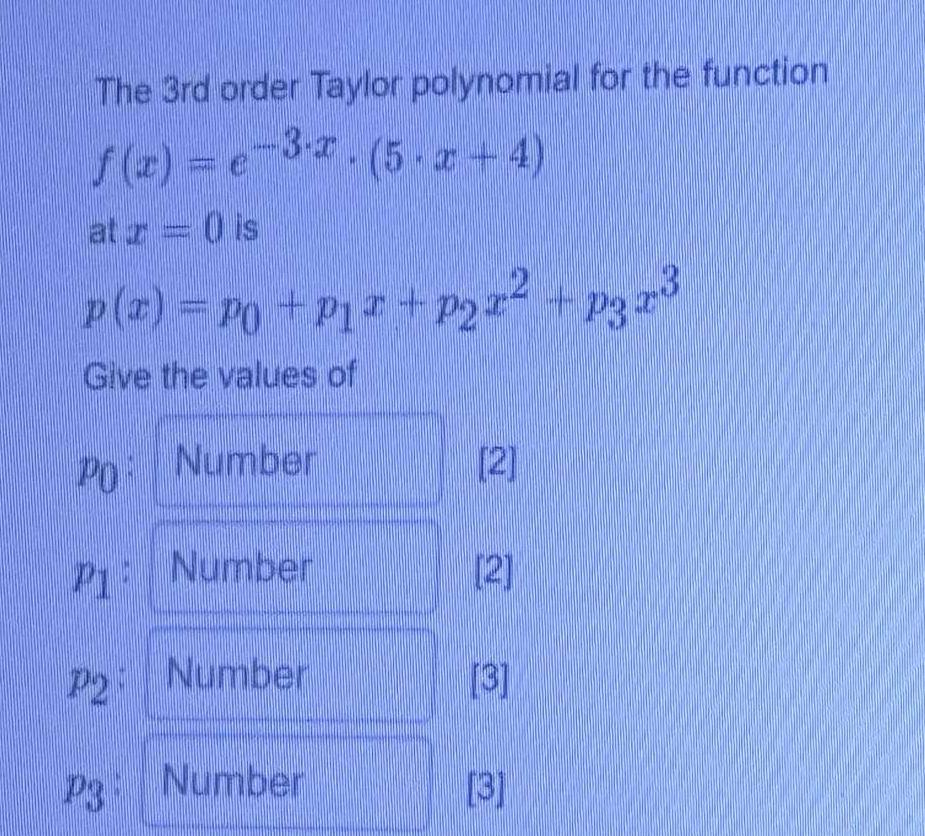 Solved The 3rd order Taylor polynomial for the | Chegg.com