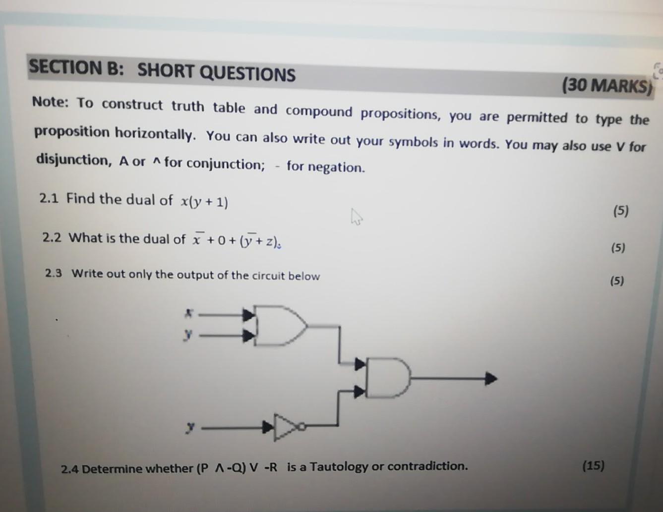 Solved Note: To construct truth table and compound | Chegg.com