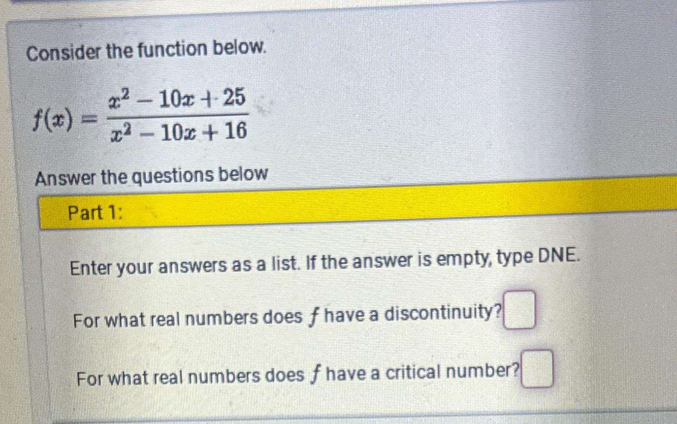 Solved Consider the function | Chegg.com