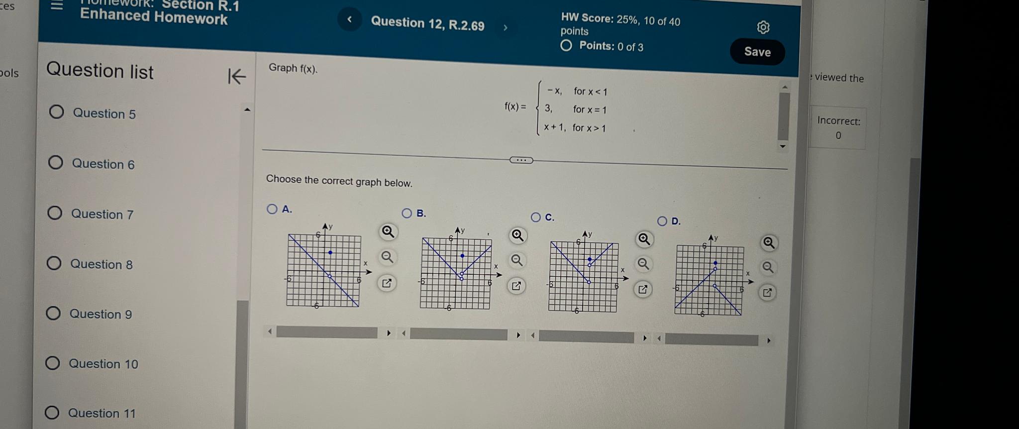 Solved Enhanced: section R. 1\\nQuestion 12, R.2.69\\nHW | Chegg.com