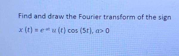 Solved Find and draw the Fourier transform of the sign * (t) | Chegg.com
