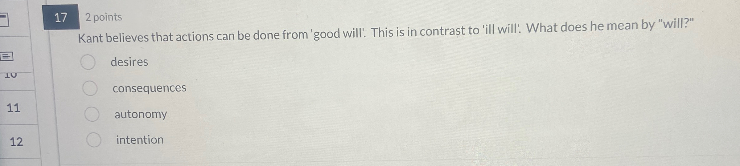 Solved 172 ﻿pointsKant believes that actions can be done | Chegg.com