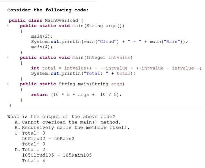 Solved Consider the following code: public class | Chegg.com Solved Consider the following code: public class | Chegg.com