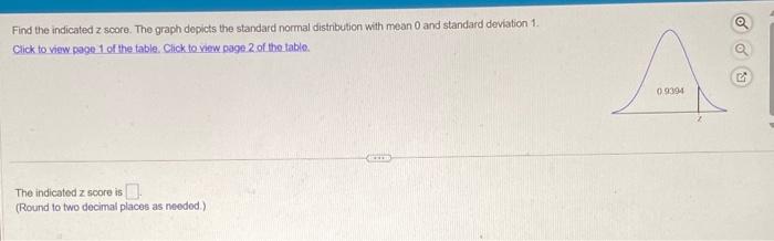 Solved Standard Normal Table (Page 1) NOTE: For values of z | Chegg.com