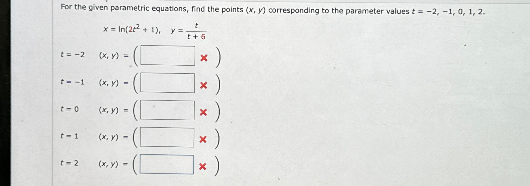 Solved For the given parametric equations, find the points | Chegg.com