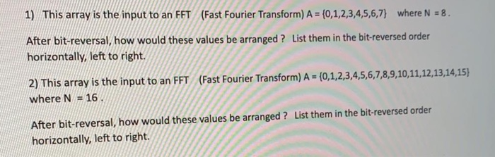 Solved 1) This array is the input to an FFT (Fast Fourier | Chegg.com