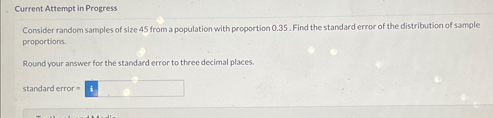 Solved Current Attempt in ProgressConsider random samples of | Chegg.com