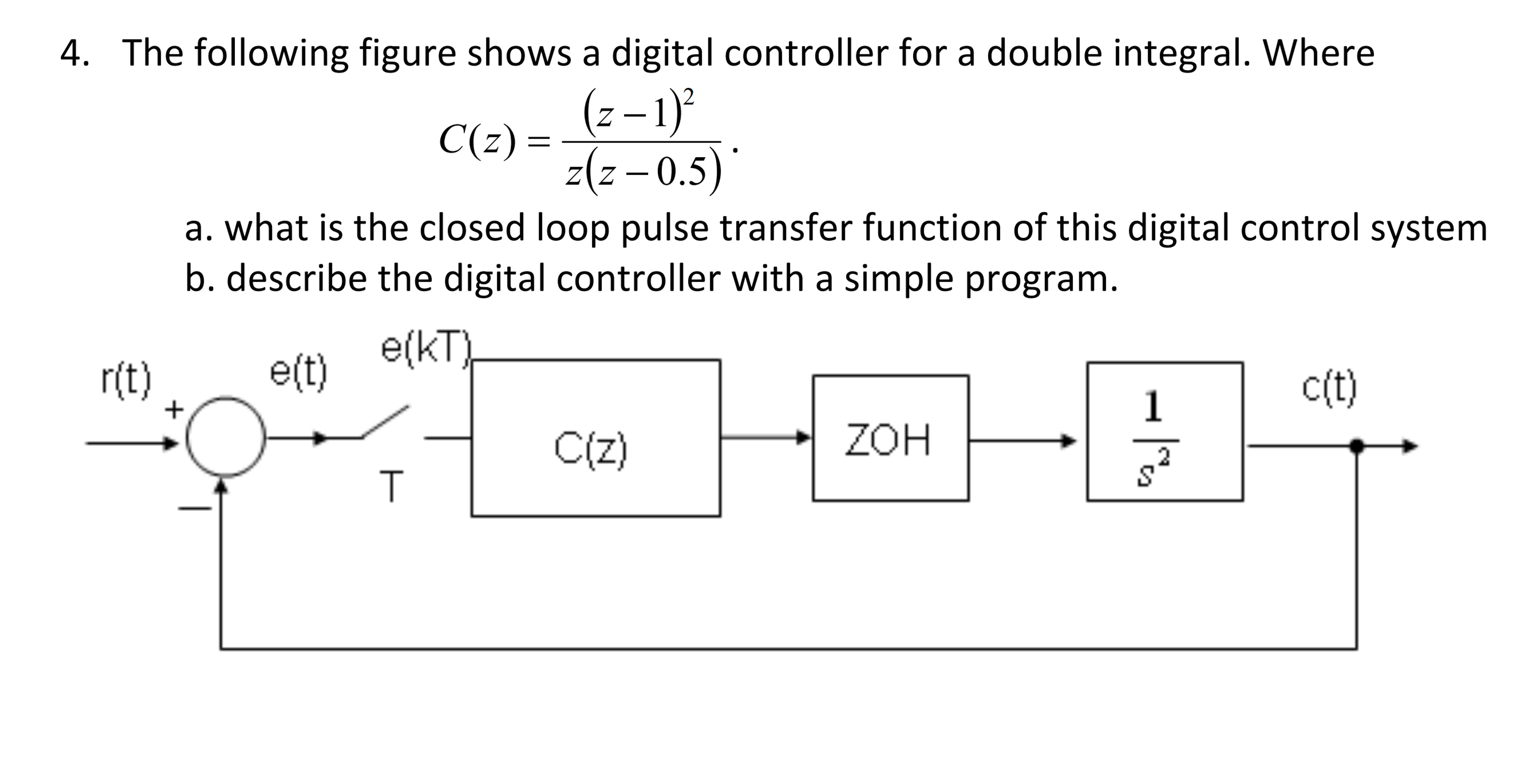 Solved The following figure shows a digital controller for a | Chegg.com