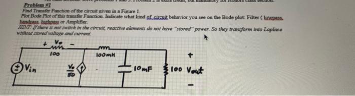 Solved Find the transfer function of the circuit given in | Chegg.com