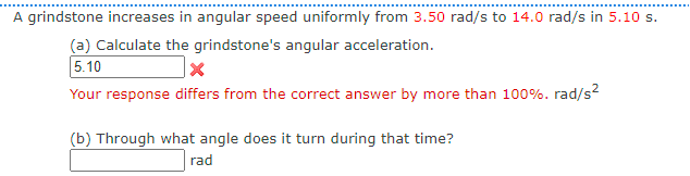 Solved A grindstone increases in angular speed uniformly | Chegg.com
