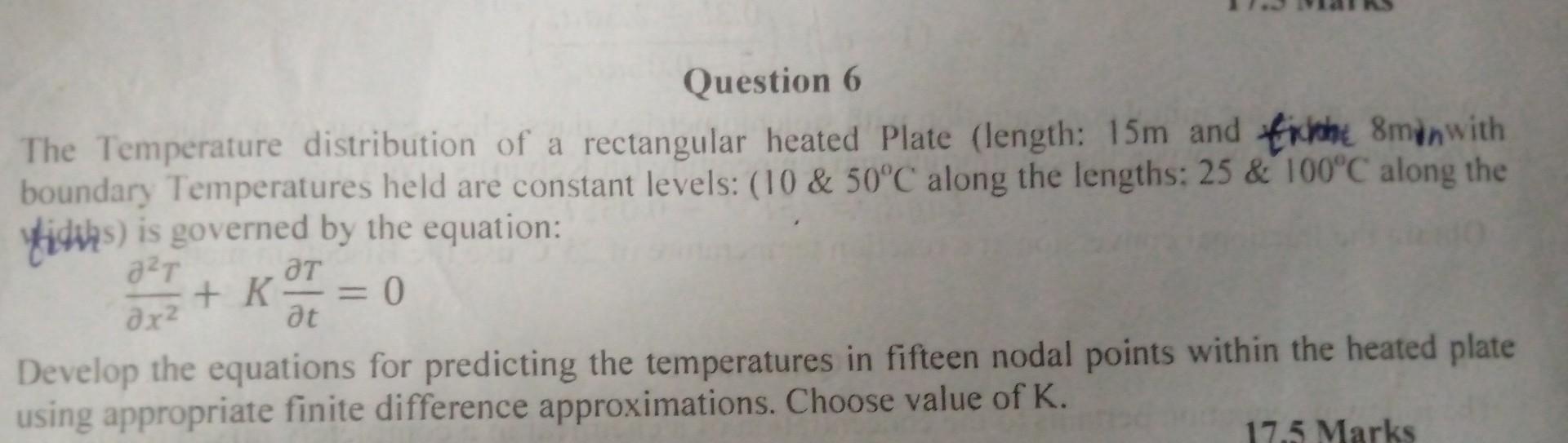 Solved The Temperature distribution of a rectangular heated | Chegg.com