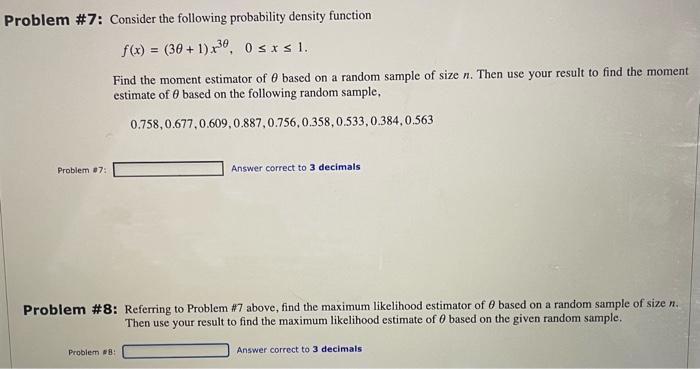 Problem \#7: Consider the following probability | Chegg.com