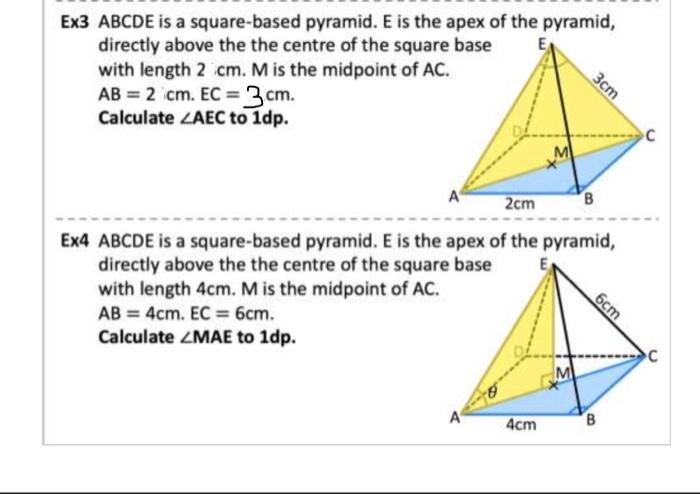 Solved Ex3 ABCDE is a square-based pyramid. E is the apex of | Chegg.com