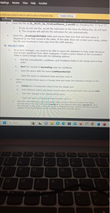 Save the file as It_AC19_3a_Firntiarstiame_2acodb by | Chegg.com