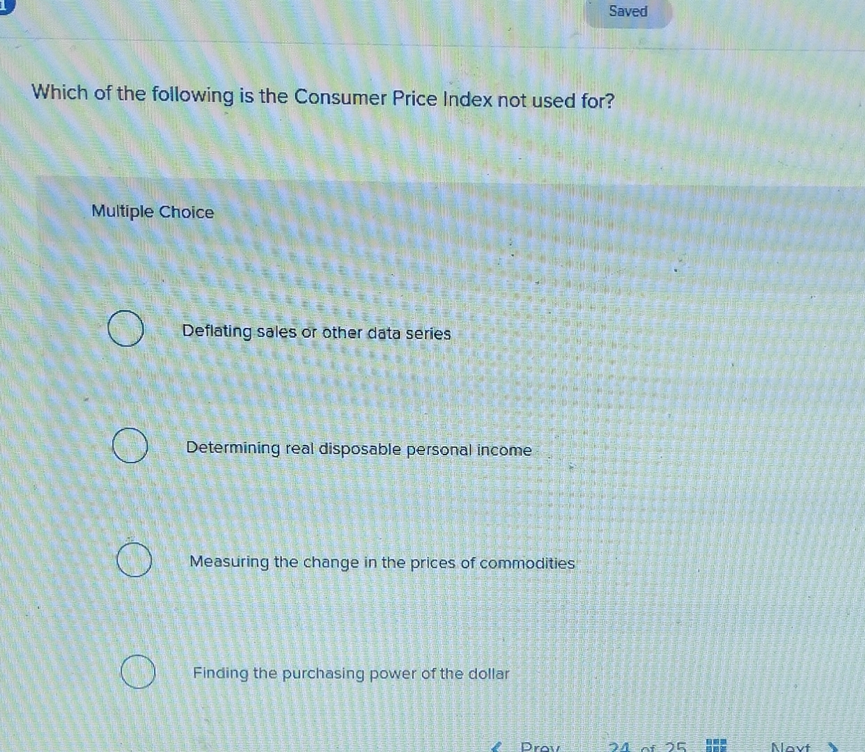 Solved SavedWhich of the following is the Consumer Price | Chegg.com