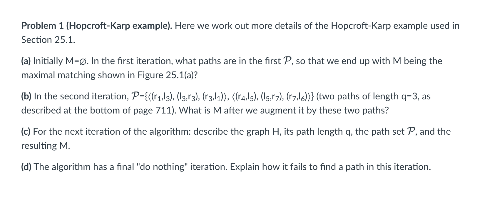 Solved Problem 1 (Hopcroft-Karp example). ﻿Here we work out | Chegg.com