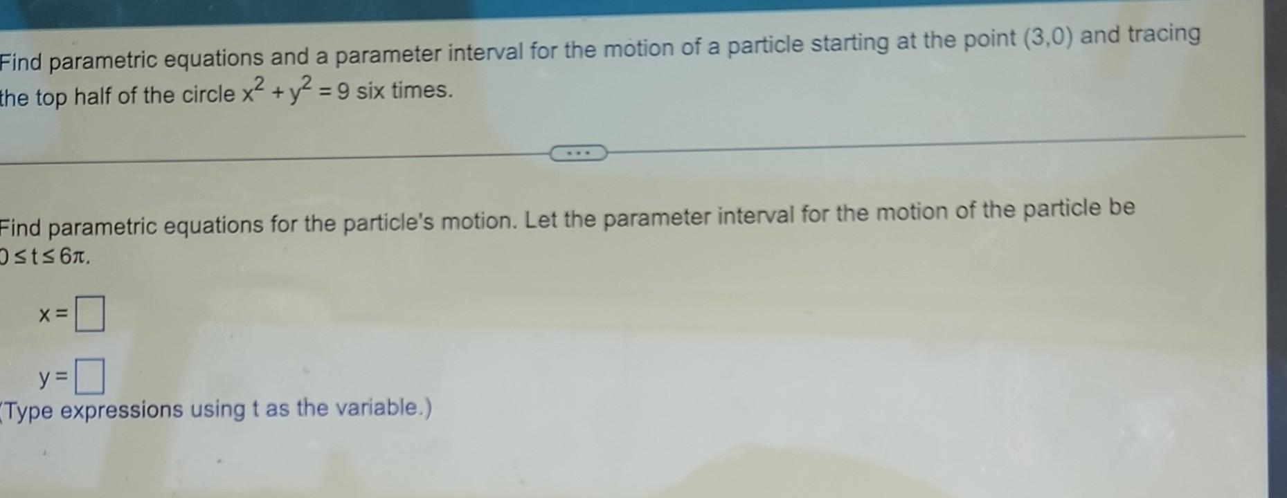 Solved Find Parametric Equations And A Parameter Interval
