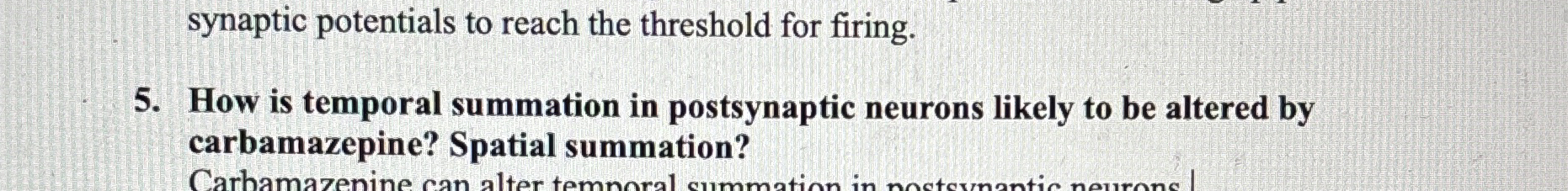 Solved How is temporal summation in postsynaptic neurons | Chegg.com