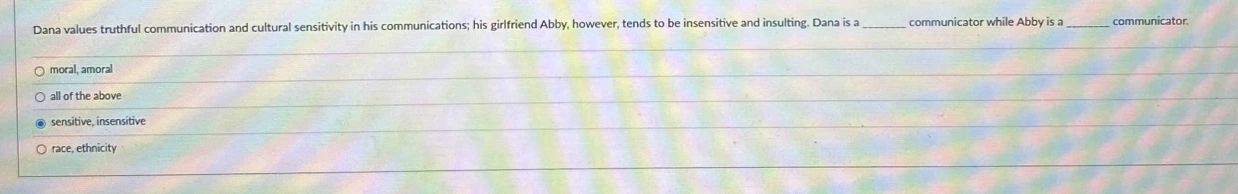 Solved Dana values truthful communication and cultural | Chegg.com