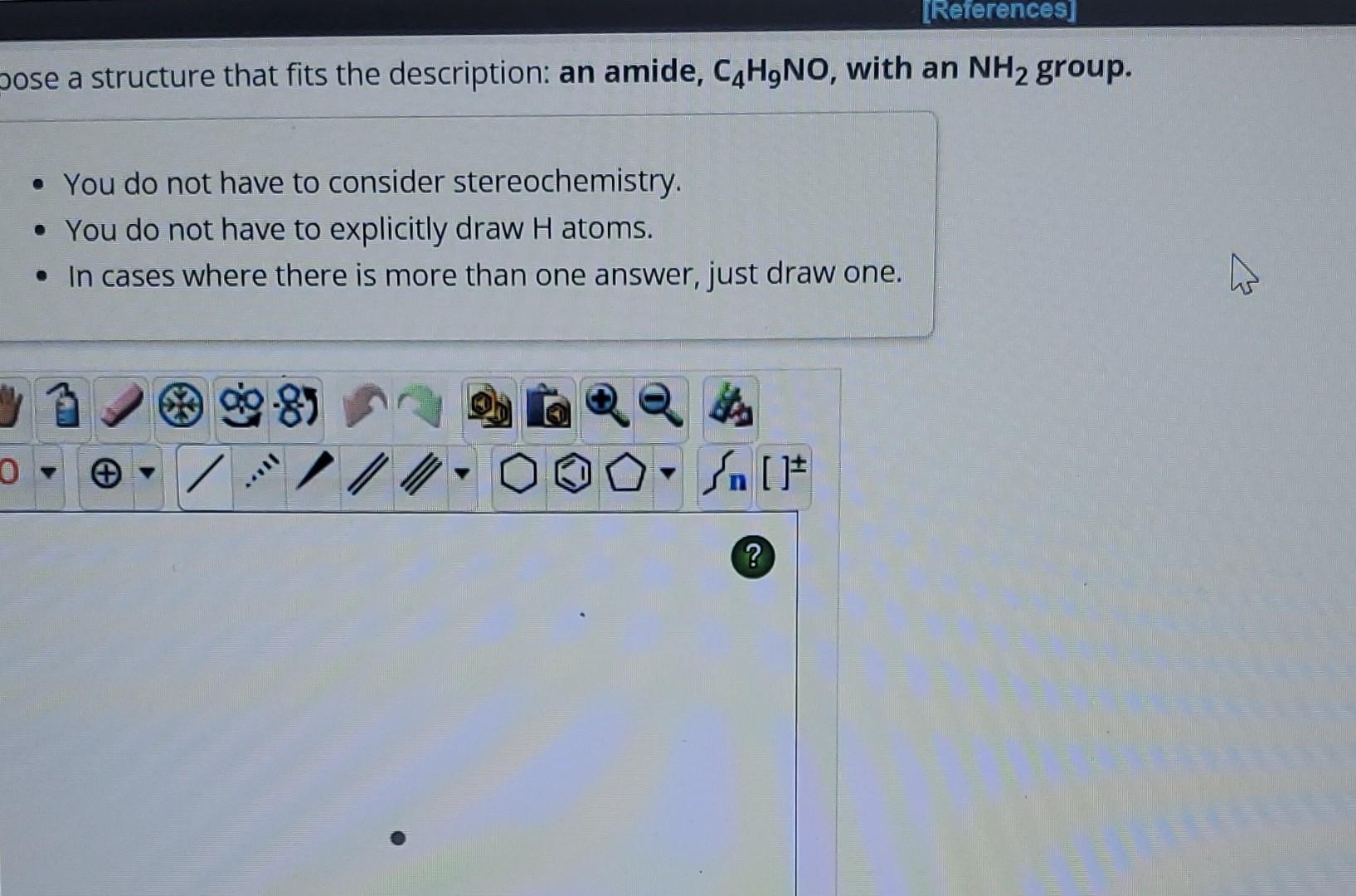 Solved oose a structure that fits the description: an amide, | Chegg.com