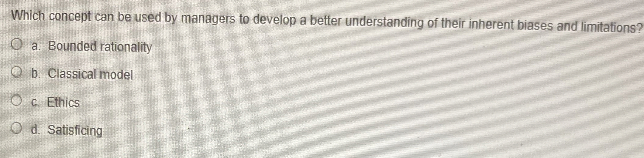 Solved Which concept can be used by managers to develop a | Chegg.com