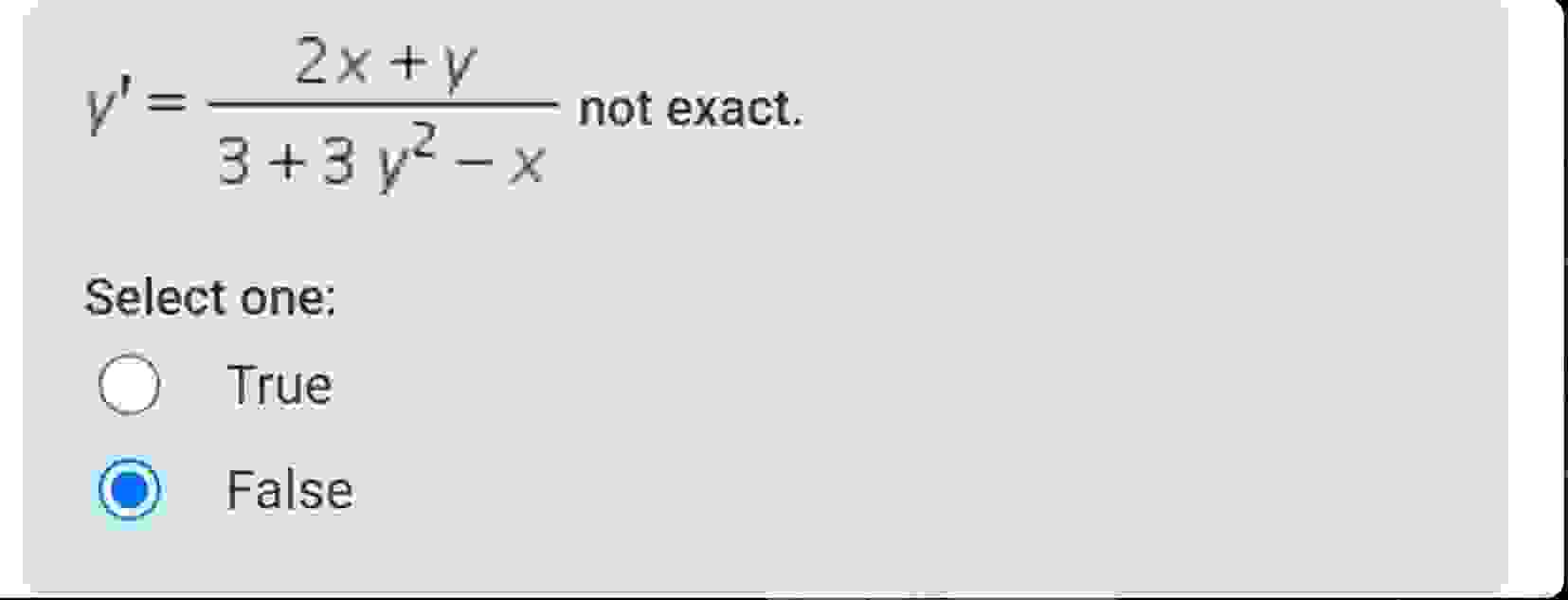 Solved code class="asciimath">y^(')=(2x+y)/(3+3y^(2)-x) ﻿not | Chegg.com