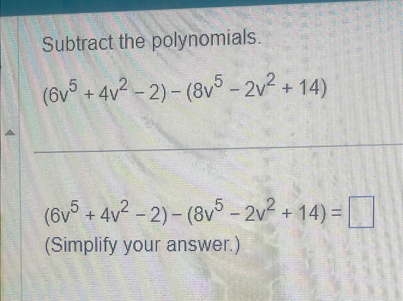 Solved Subtract the | Chegg.com