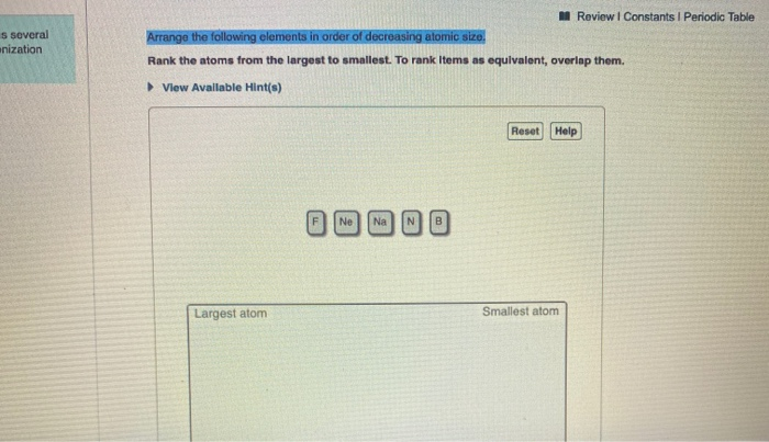Solved Review Constants 1 Periodic Table s several nization | Chegg.com