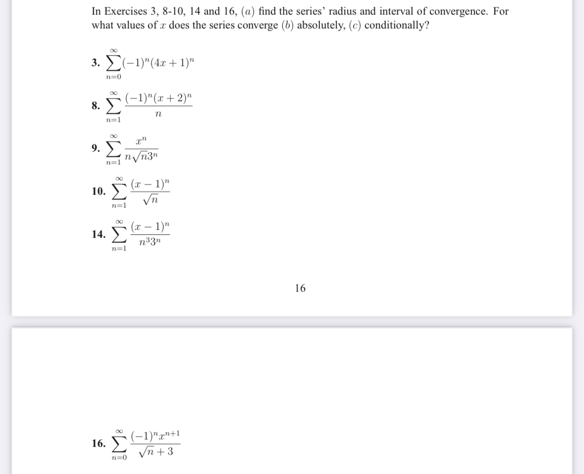 In Exercises 3, 8-10, 14 ﻿and 16, (a) ﻿find the | Chegg.com