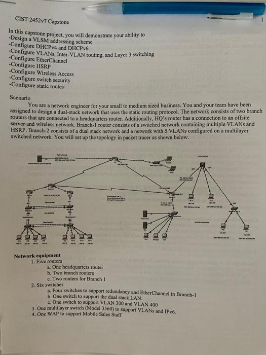 CIST 2452v7 Capstone In this capstone project, you | Chegg.com