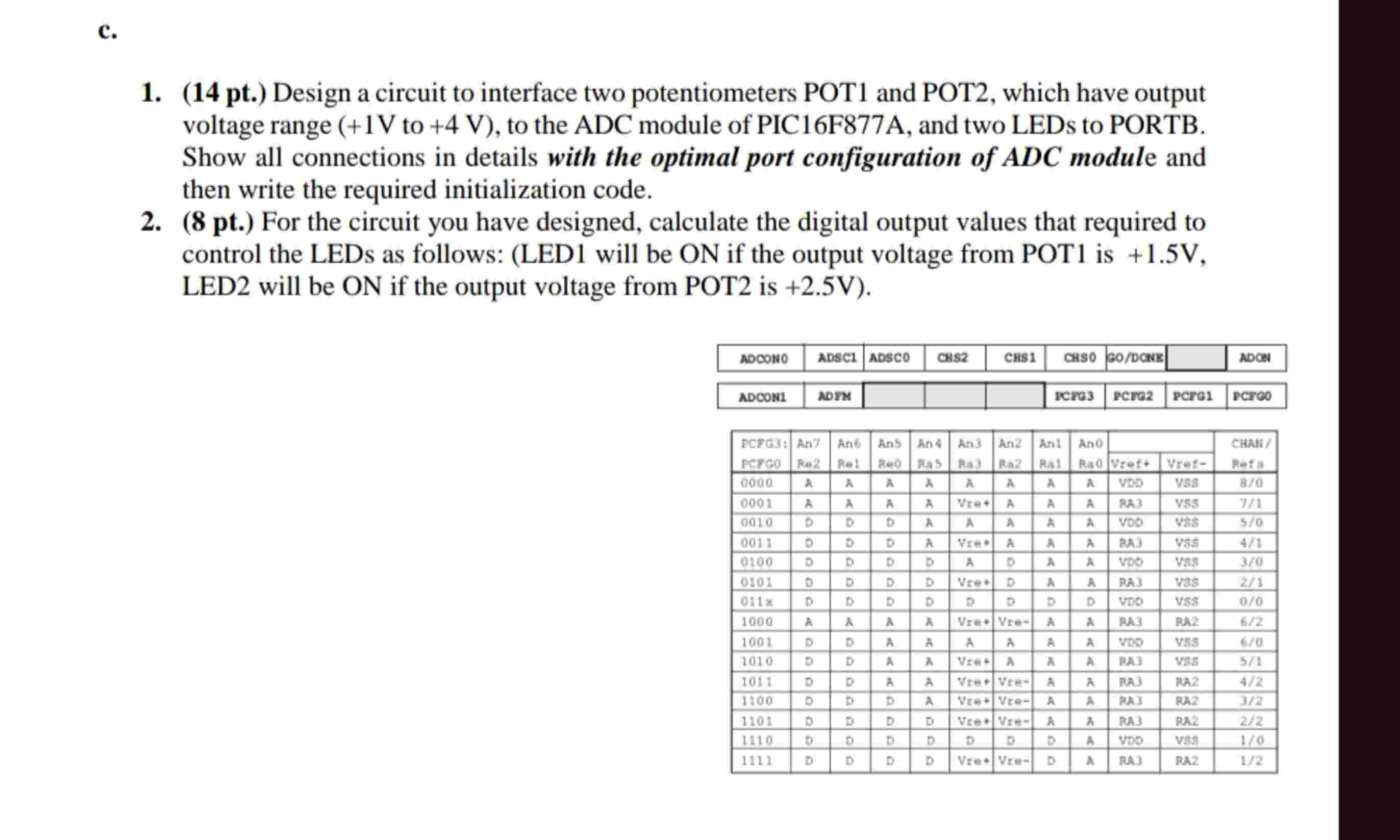 Solved c.1. (14 ﻿pt.) ﻿Design a circuit to interface two | Chegg.com
