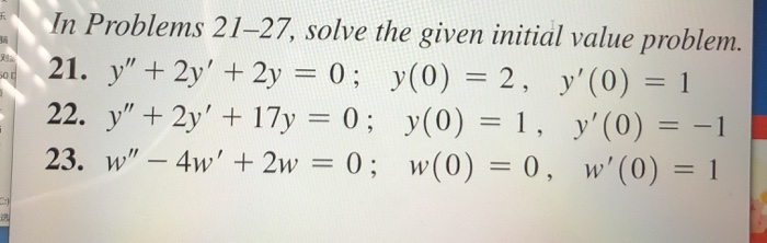 Solved 500 In Problems 21–27, solve the given initial value | Chegg.com