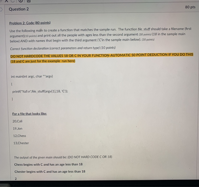 Solved please read the instructions In C language coding | Chegg.com