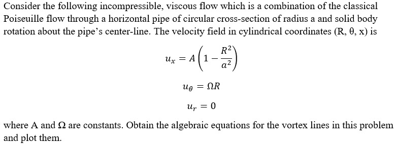 Consider the following incompressible, viscous flow | Chegg.com