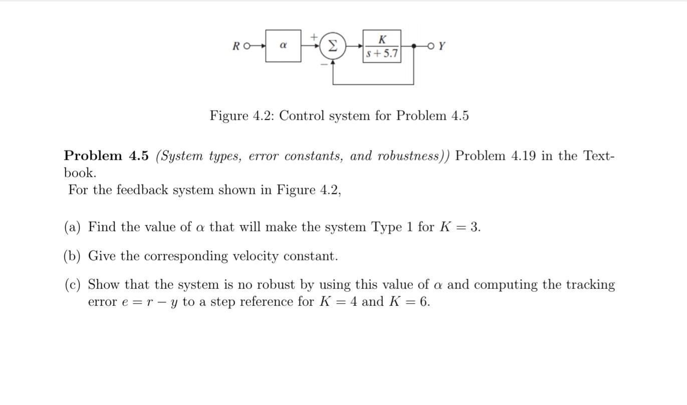 Solved Figure 4.2: Control system for Problem 4.5 Problem | Chegg.com