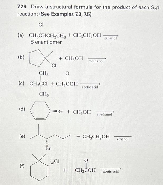 Solved 7.26 Draw a structural formula for the product of | Chegg.com
