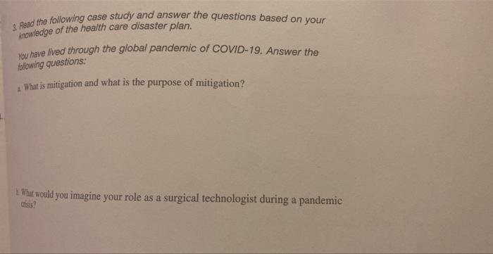 Solved 3. Pead the following case study and answer the | Chegg.com