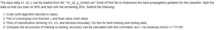 Solved The input cata x1;x2,y can be loaded from fie: | Chegg.com