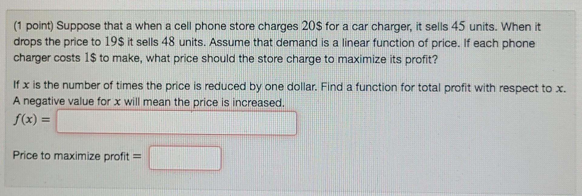 Solved (1 point) Suppose that a when a cell phone store | Chegg.com